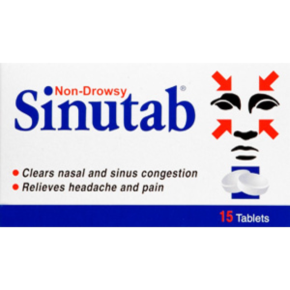 Sinutab Non-Drowsy Tablets (15 Tablets) | iPharm | iPharm